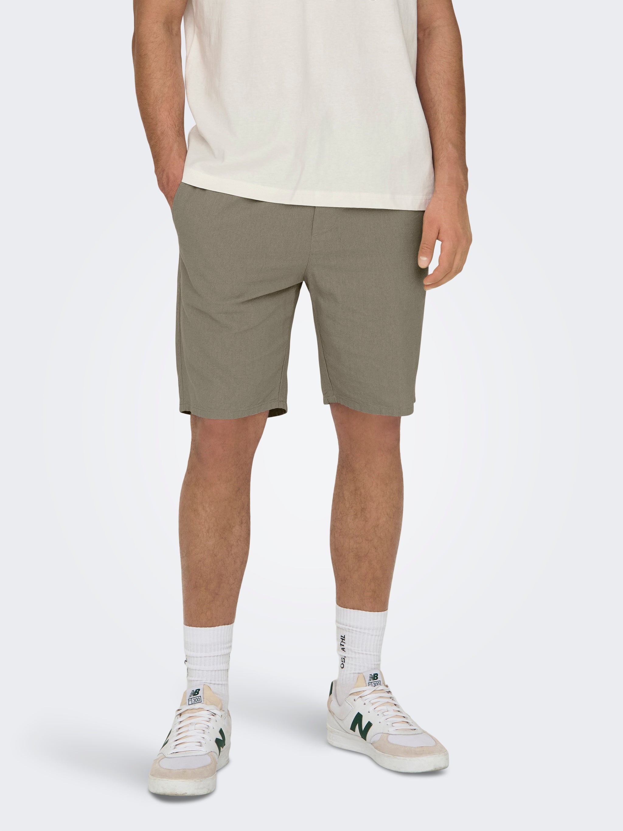 Short Only & Sons Linus beige/negro, tamaño XS-XL